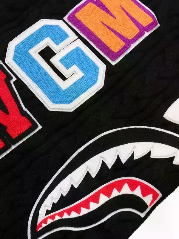 A BATHING APE Shark Cable-knit Hoodie
