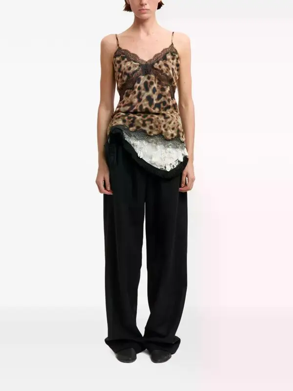 16Arlington Clio Lace-trim Leopard-print Top
