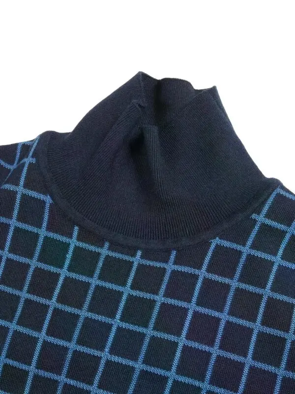 Hermès 2010s Plaid Turtleneck Sweater