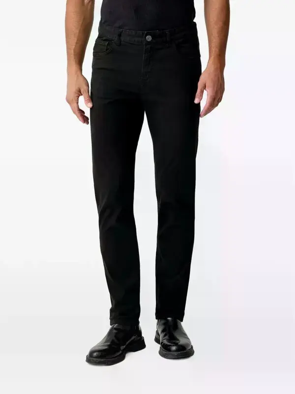 TRUSSARDI Logo-patch Slim-fit Jeans - Black