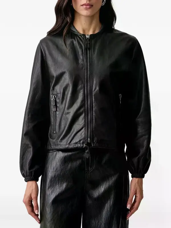 TRUSSARDI Leather Bomber Jacket