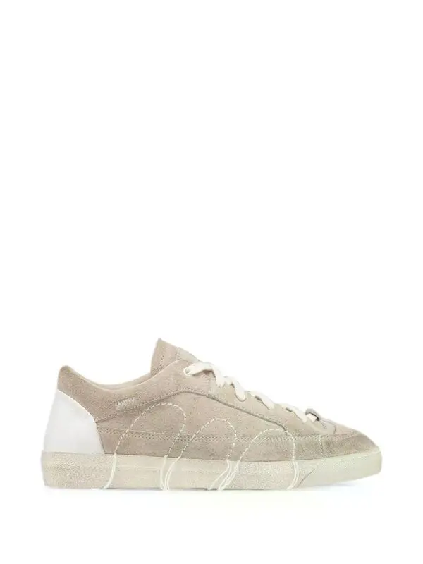 SANTHA Love Cut Contrast-stitch Suede Sneakers