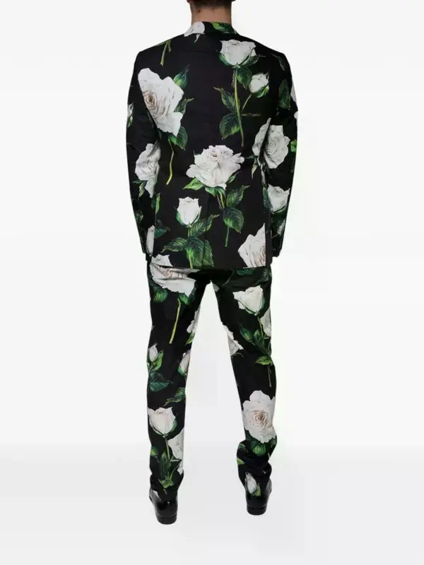 Dolce & Gabbana Rose-print Cotton Suit