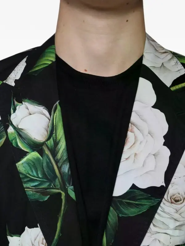 Dolce & Gabbana Rose-print Cotton Suit