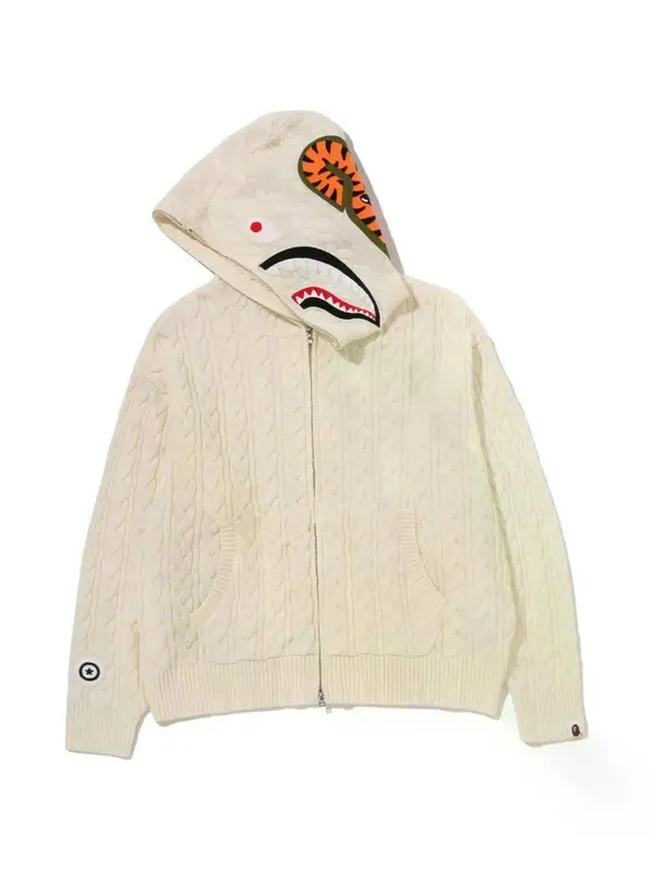 A BATHING APE Shark Cable-knit Hoodie