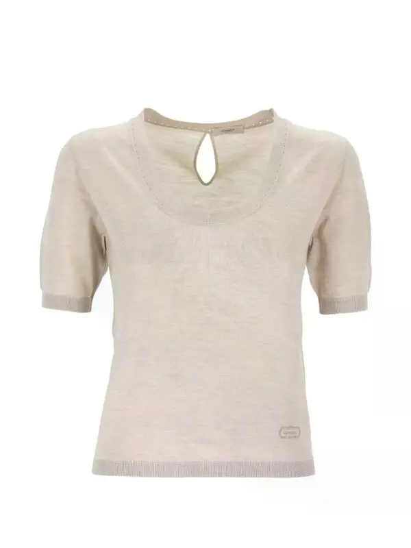 Agnona Keyhole Short-sleeve Top