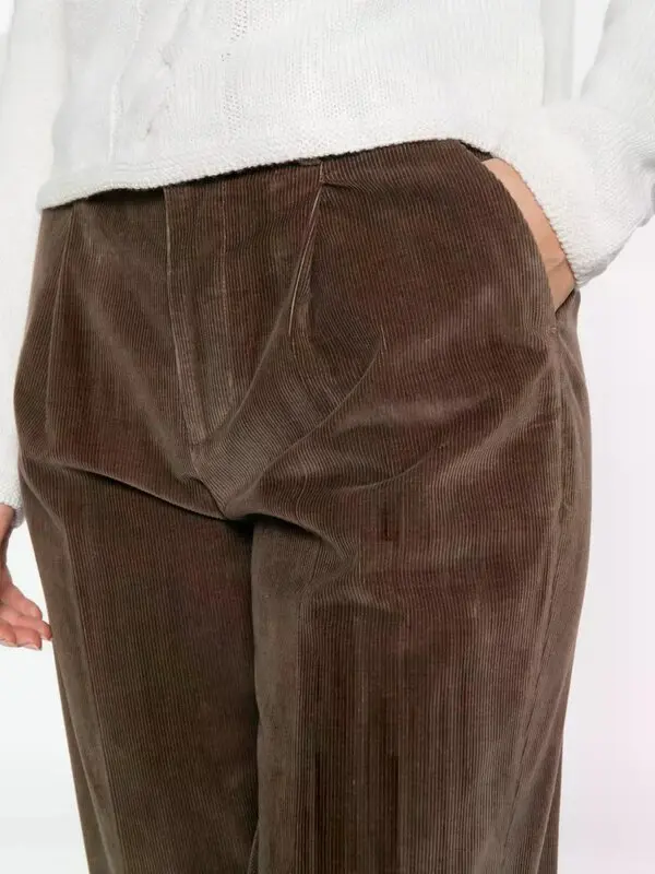 PT TORINO Pleated Corduroy Tapered Trousers