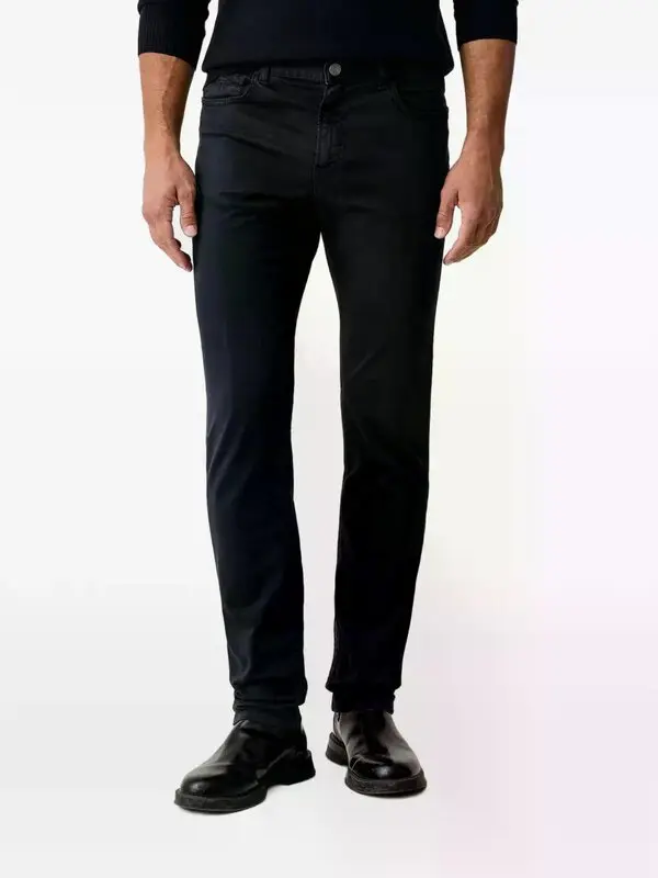 TRUSSARDI Logo-patch Straight-leg Jeans - Blue