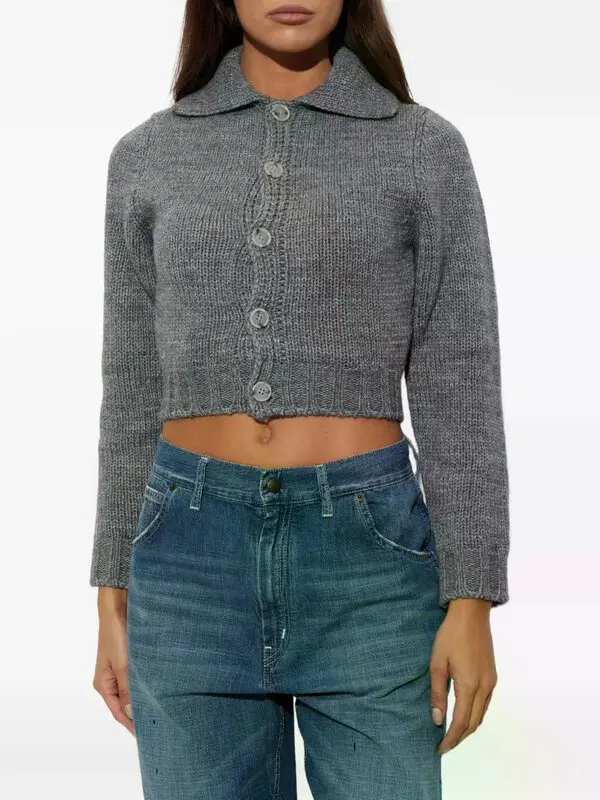 MAISON MARGIELA Chunky-knit Cropped Cardigan - Grey
