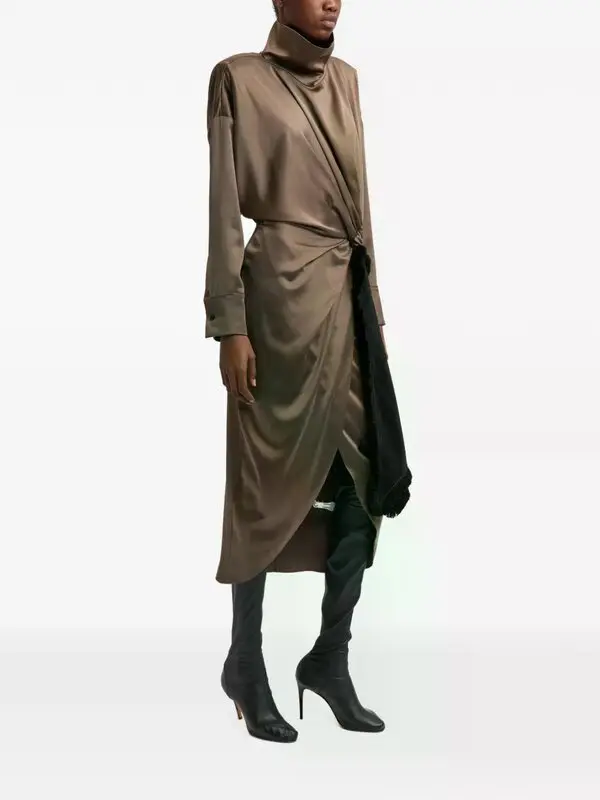 16Arlington Resia Knotted Silk Midi Dress
