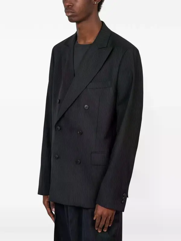 ANOTHER ASPECT 2.0 Pinstripe Double-breasted Suit Jacket