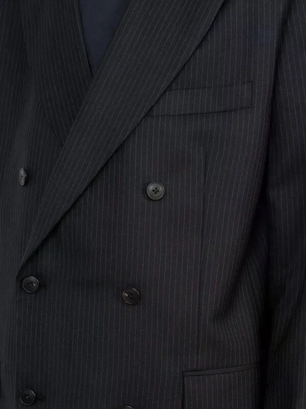 ANOTHER ASPECT 2.0 Pinstripe Double-breasted Suit Jacket