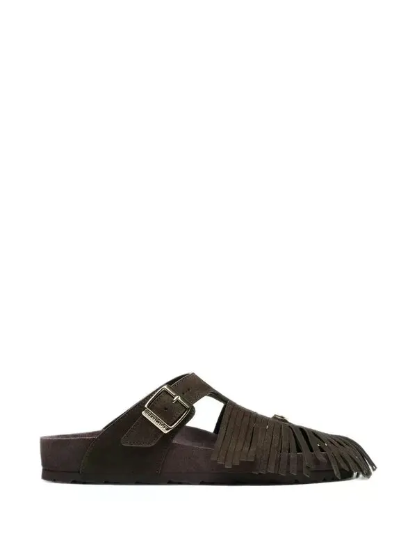 BIRKENSTOCK Fringed Buckle-fastening Filp-flops - Brown