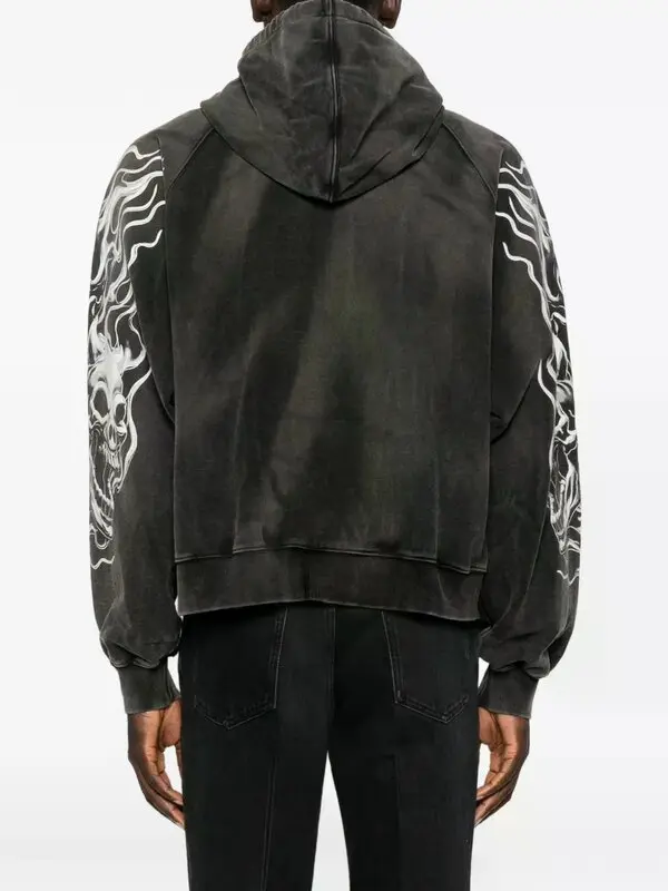 THUG CLUB Graphic-print Zip-up Hoodie
