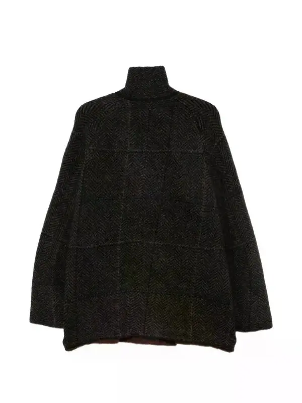 BOBOUTIC Herringbone-knit Funnel-neck Jacket - Blue