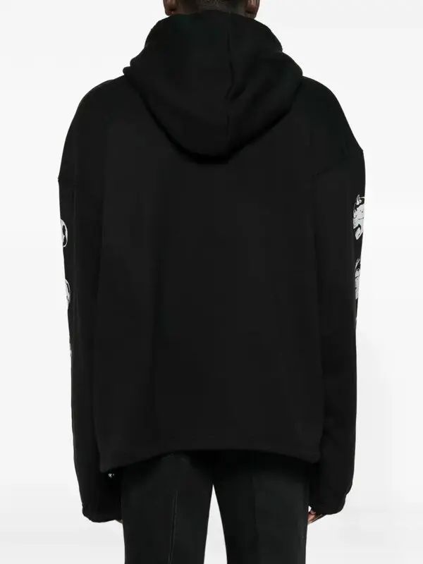 THUG CLUB Graphic-print Snap-button Hoodie