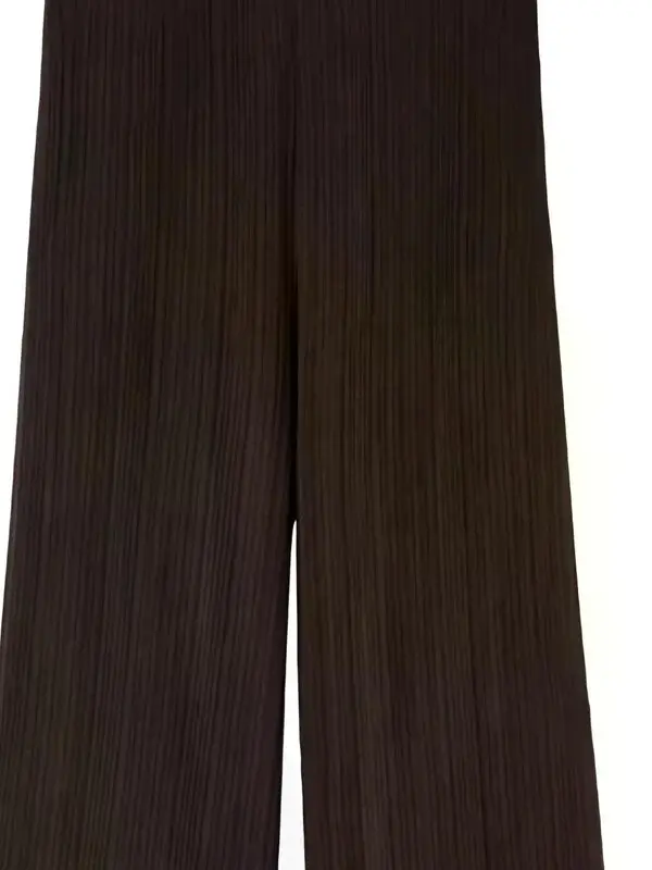 Agnona Corteccia Plissé-effect Straight Trousers