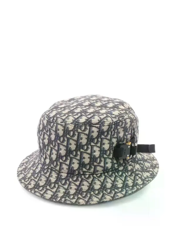 Dior 2000s Oblique-jacquard Bucket Hat - Neutrals