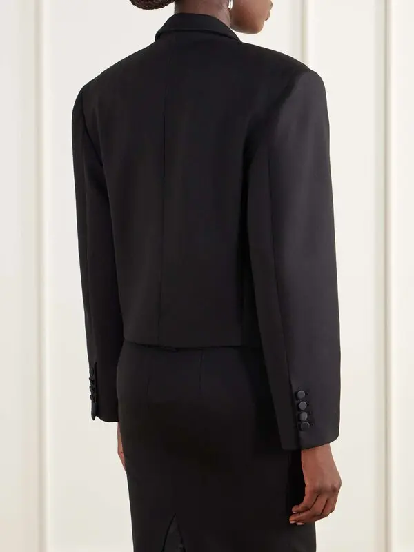 Attico Cropped Wool-blend Gabardine Jacket