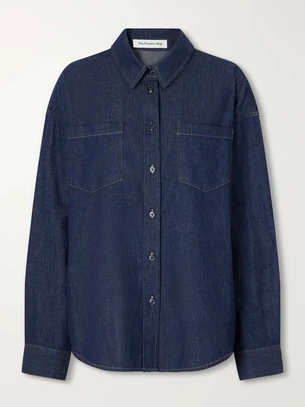 THE FRANKIE SHOP Deira Denim Shirt - Navy