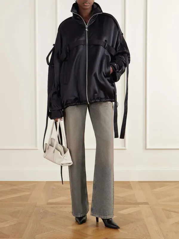 Attico Deconstructed Satin Bomber Jacket