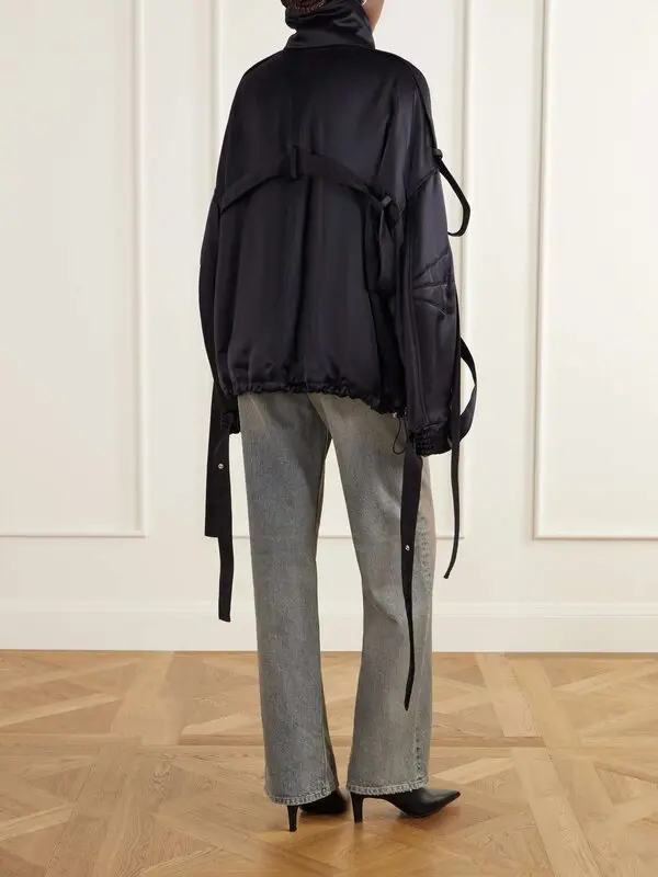 Attico Deconstructed Satin Bomber Jacket