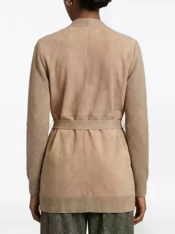 Max Mara Oliveto Suede-panelled Cardigan