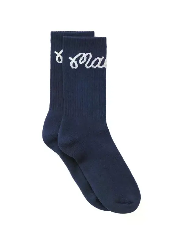 MALBON Bon Script Ribbed-knit Socks