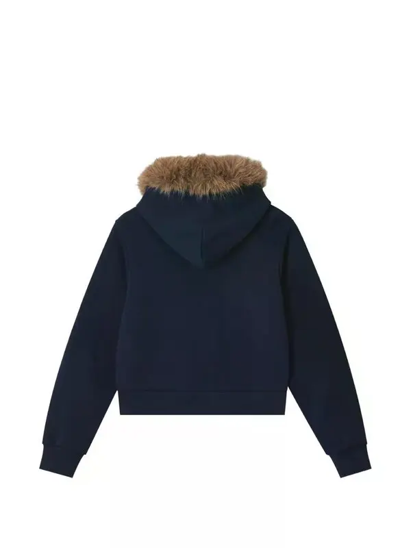 CHOCOOLATE Faux-fur Trim Zip-up Hoodie - Blue