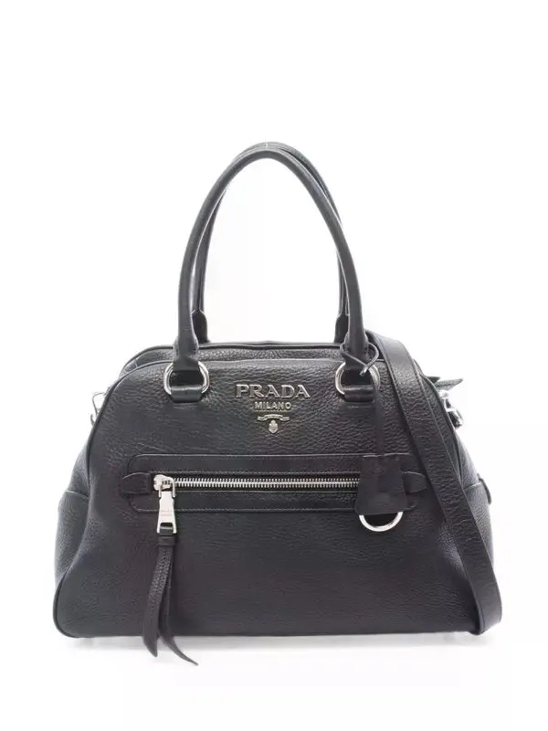 Prada 2010s Vitello Phenix Tote Bag - Black