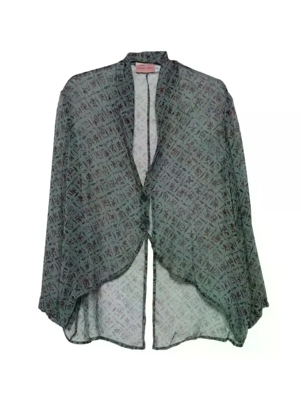 ROMEO GIGLI 1990s Floral-print Silk Top
