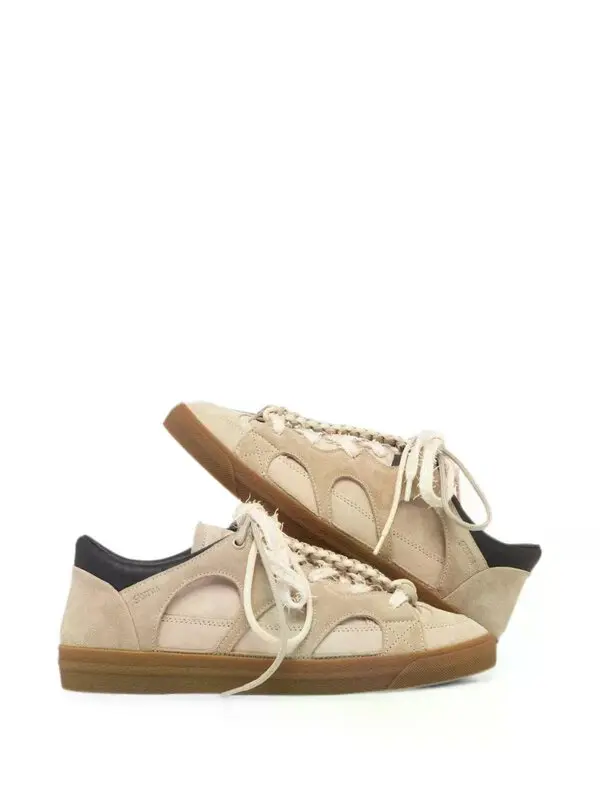 SANTHA Love Park Suede-panelled Sneakers