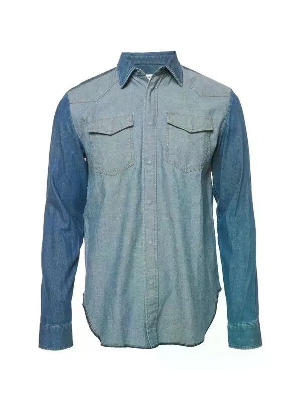 MAISON MARGIELA Two-tone Button-front Shirt - Blue
