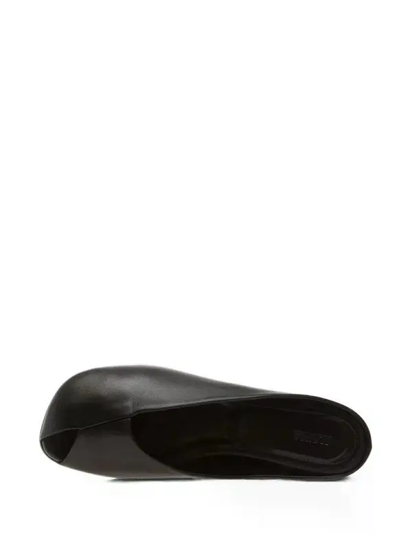 ALOHAS Peep-toe Leather Flat Sandals