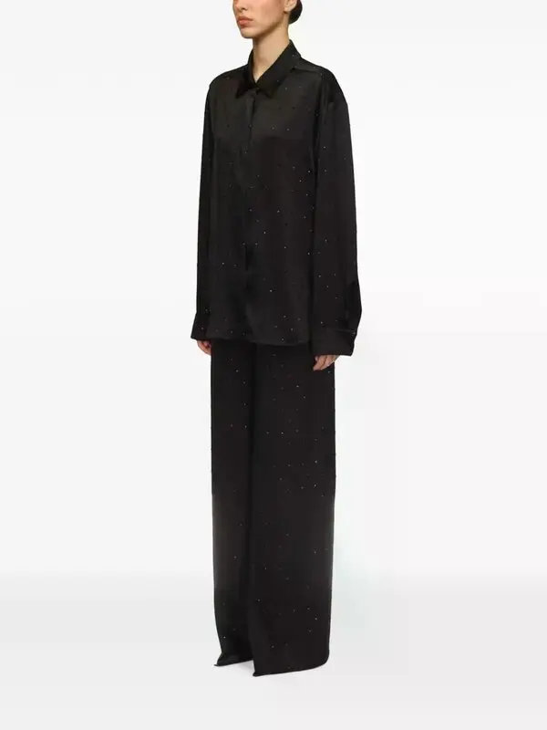 David Koma Star Rhinestone-embellished Wide-leg Trousers