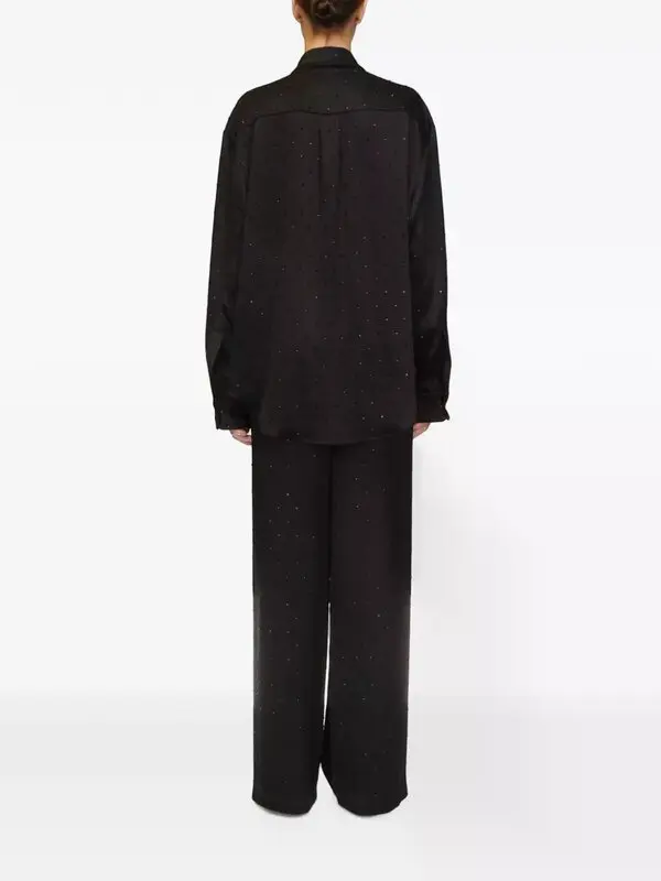 David Koma Star Rhinestone-embellished Wide-leg Trousers