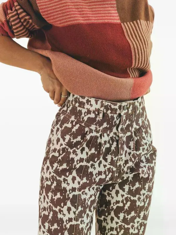 FAVORITE PEOPLE Picnic Cow-pattern Trousers