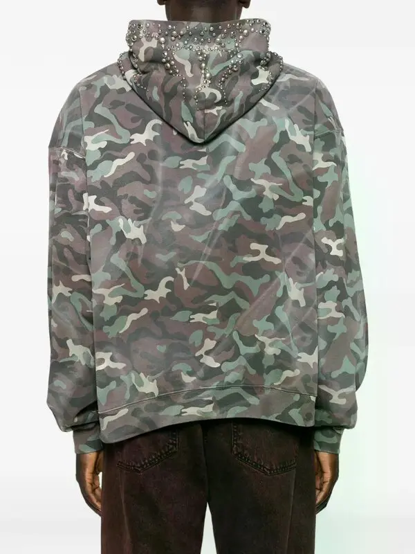 THUG CLUB Skull-print Camouflage Hoodie