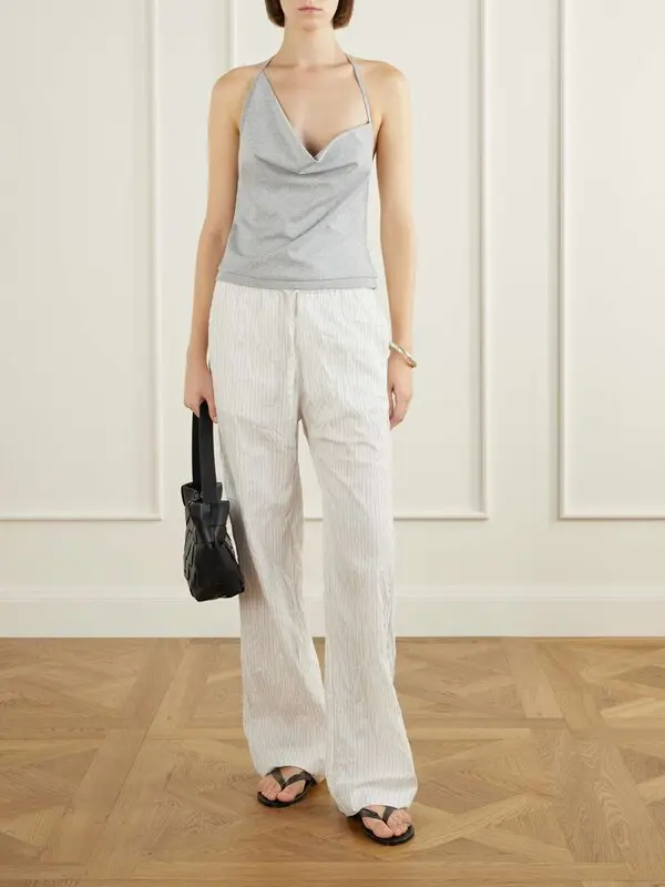 ST. AGNI Halterneck Cotton-jersey Cami