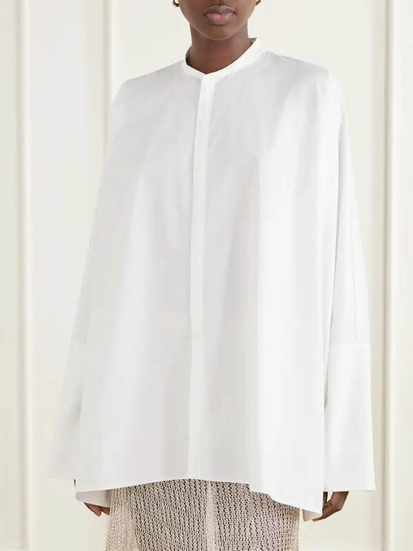 RUOHAN Kael Asymmetrical Cotton-poplin Shirt - White