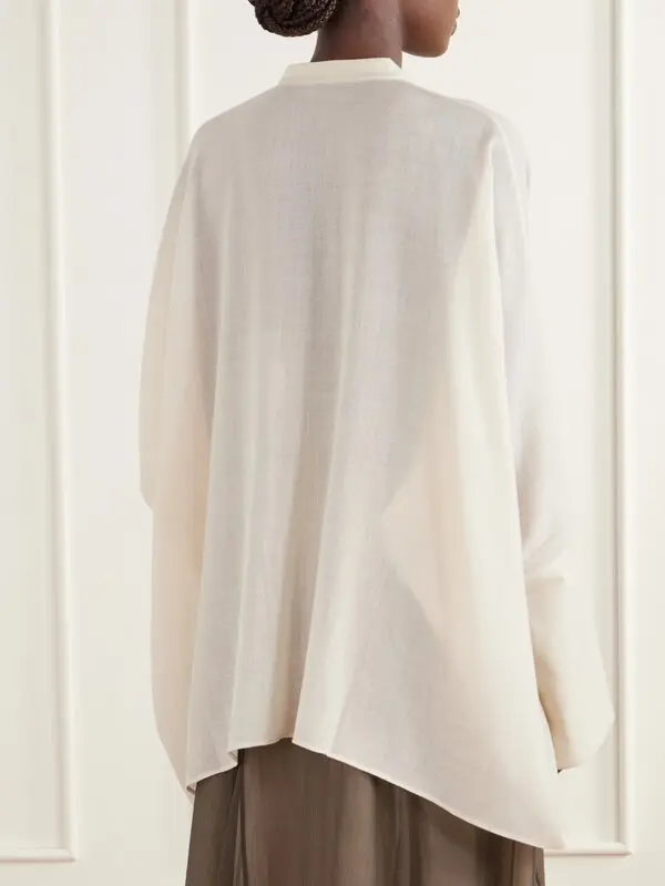 RUOHAN Kael Asymmetric Cotton-gauze Shirt - Neutrals