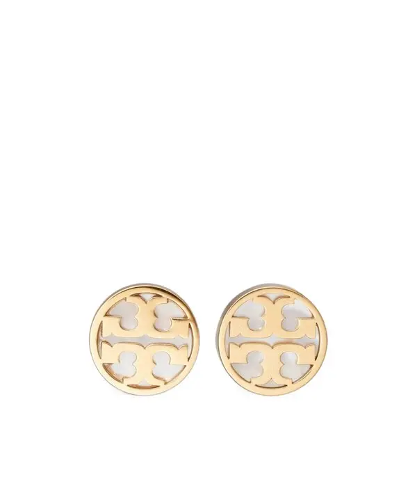 Tory Burch Icon Mother Of Pearl Circle Stud Earrings - No