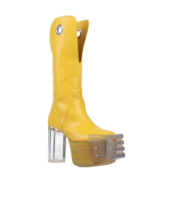 Rick Owens Minimalist Leather Ankle Boots