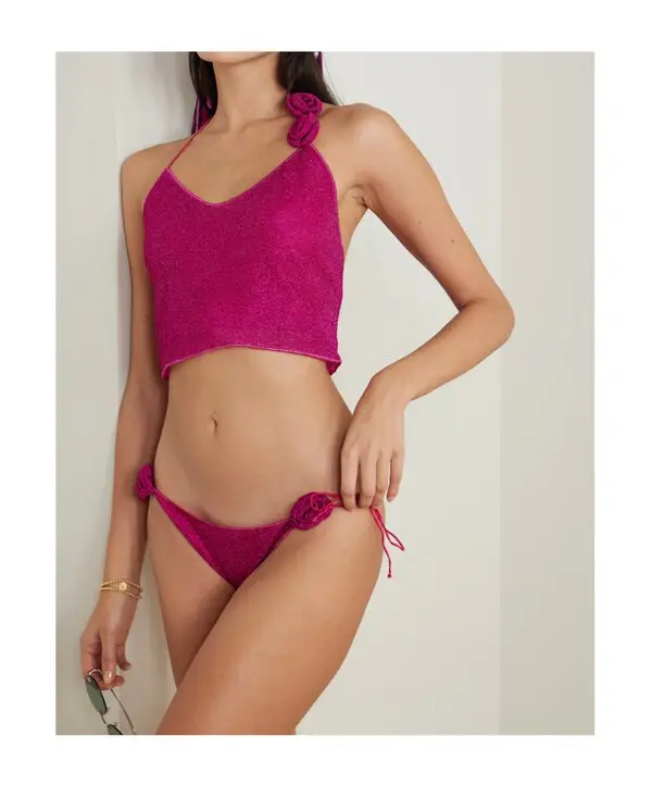 Oseree Tie Detail Bikini - Pink