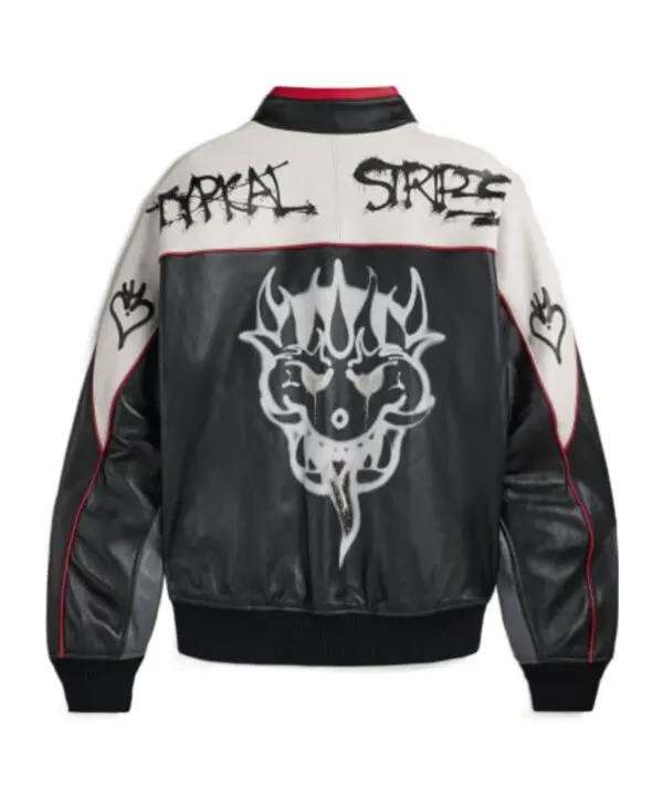 Y3 Chito Graphic Leather Biker Jacket