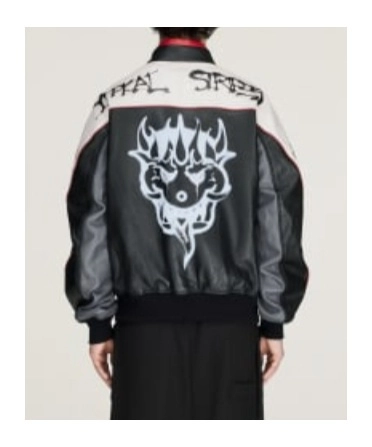 Y3 Chito Graphic Leather Biker Jacket