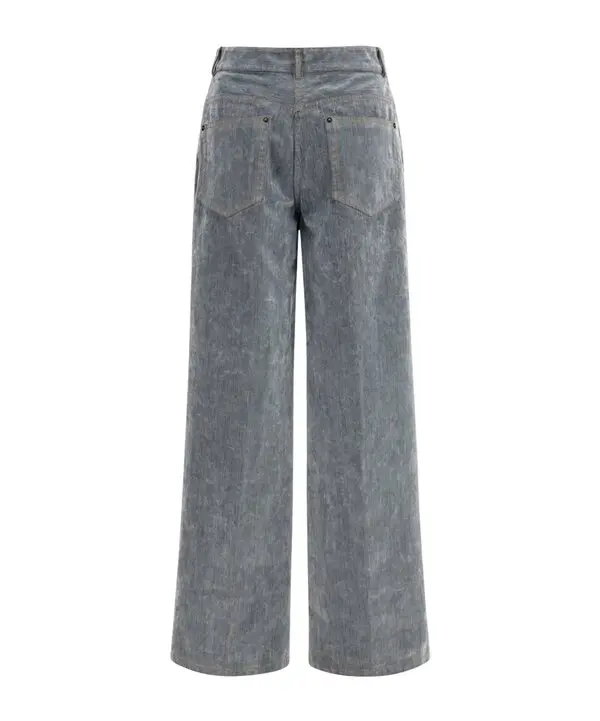 FORTE_FORTE Flocked Wide-leg Jeans