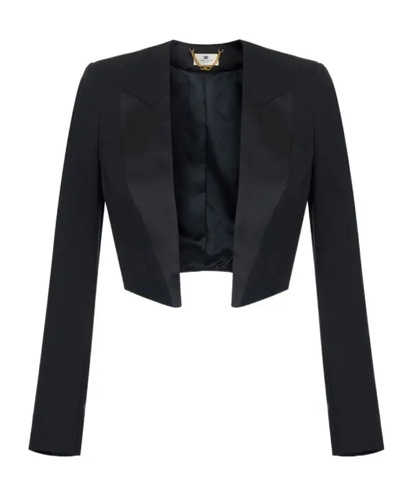 Elisabetta Franchi Gabardine Tuxedo-style Jacket