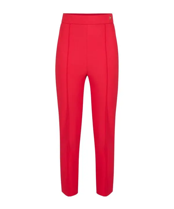 Elisabetta Franchi Technical Fabric Trousers - Red