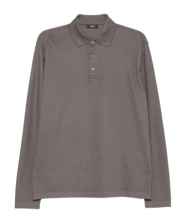 Herno Knit Polo Shirt - Brown